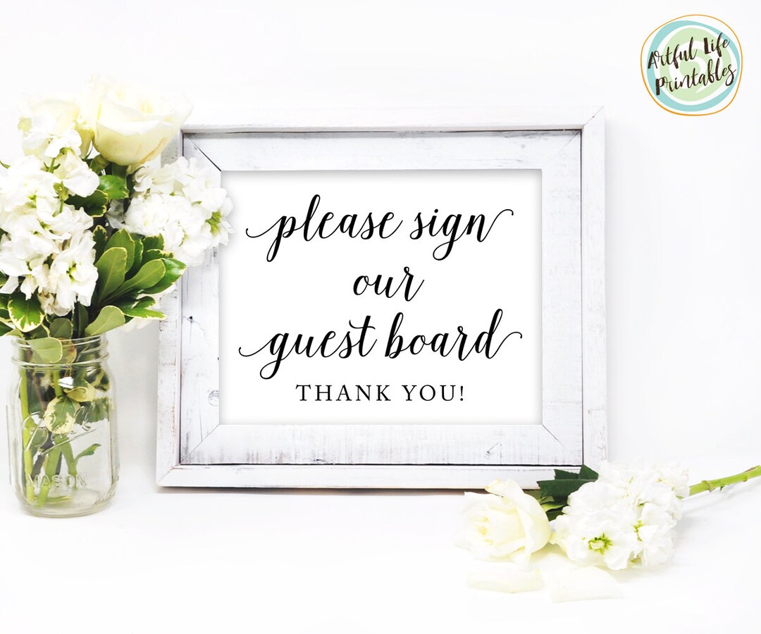 Wedding Guest Board Sign, Please Sign Our Guest Board, Guestbook ...