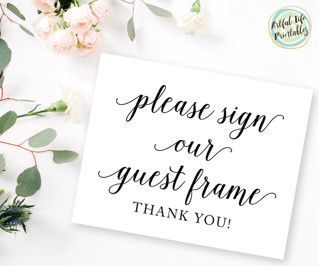 Guest Frame Sign, Please Sign Our Guest Frame, Digital Guest Frame Sign ...