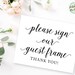 Guest Frame Sign, Please Sign Our Guest Frame, Digital Guest Frame Sign ...