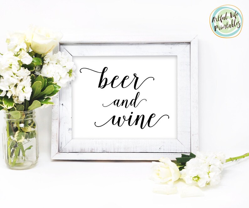 Beer and Wine Sign Wedding Beer and Wine Sign Wedding Bar | Etsy