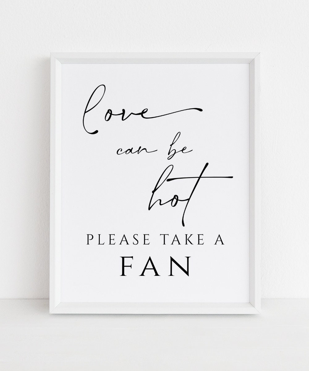 Take A Fan Sign Fan Favors Sign Wedding Fan Sign Printable | Etsy