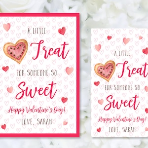 Valentines Cookie Label, Valentines Treat Gift Tag, Editable Template ...