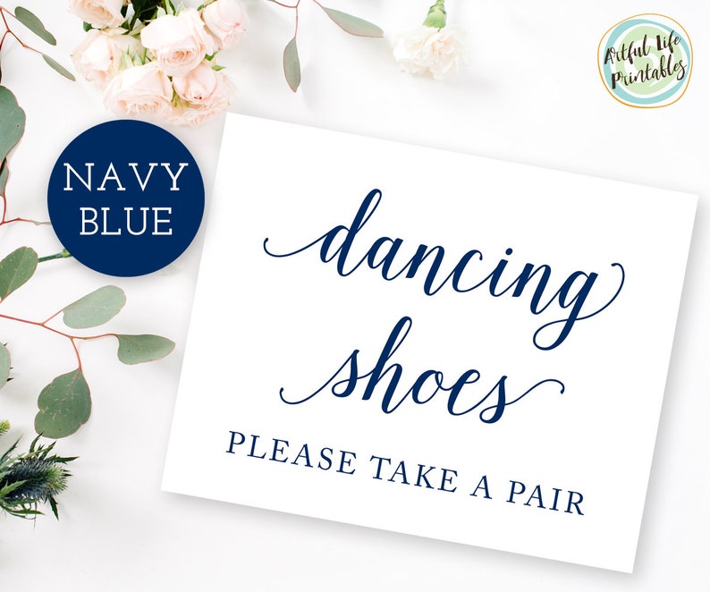 Navy Dancing Shoes Wedding Sign Dancing Shoes Sign Wedding - Etsy