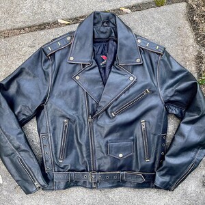 Vintage Leather Jacket Moto Biker Insulated Eagle Tyca Corset - Etsy