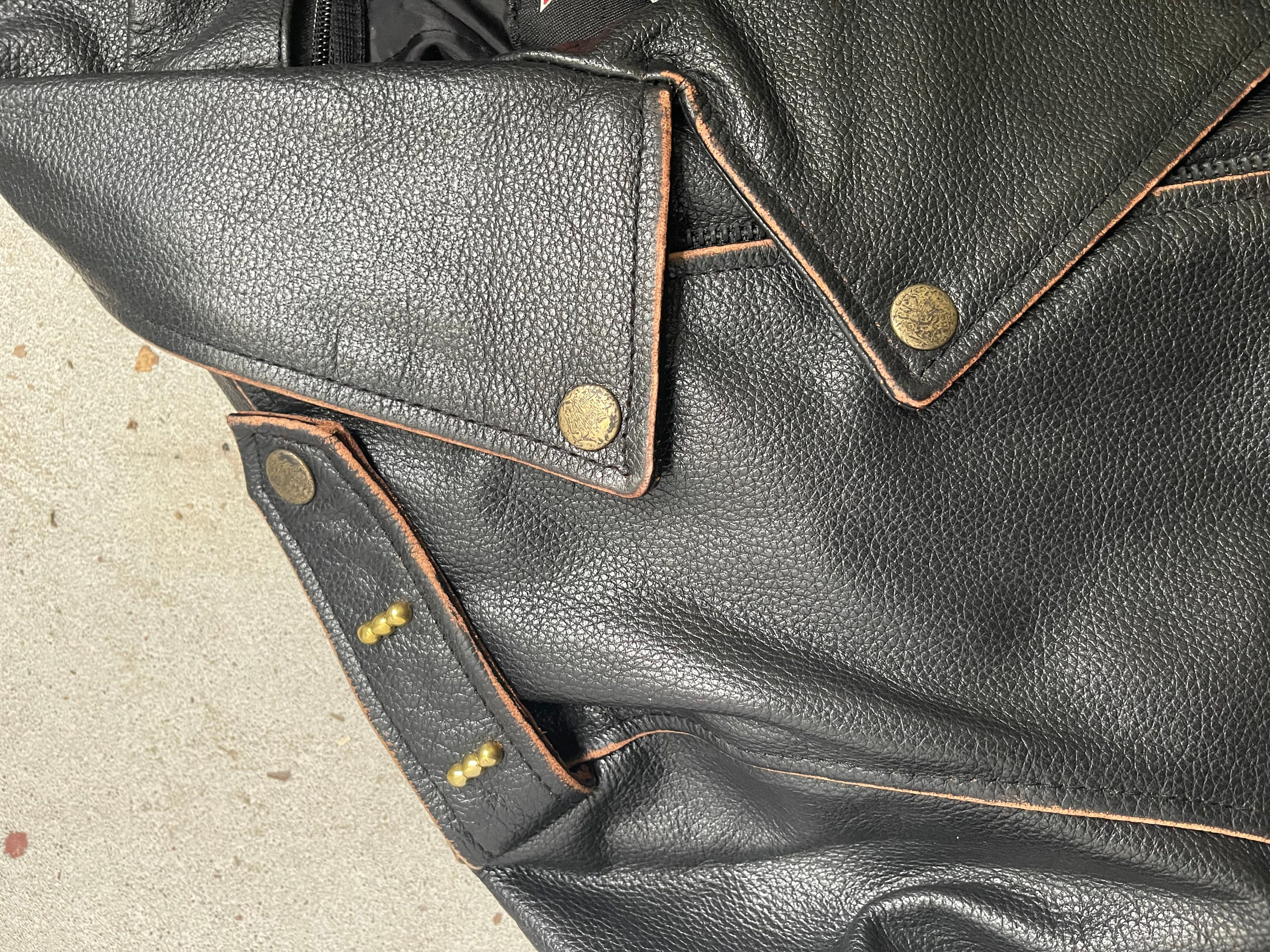 Vintage Leather Jacket Moto Biker Insulated Eagle Tyca Corset - Etsy