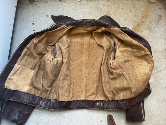 40s Leather Jacket Luftwaffe WWII Army Moto French Cy… - Gem