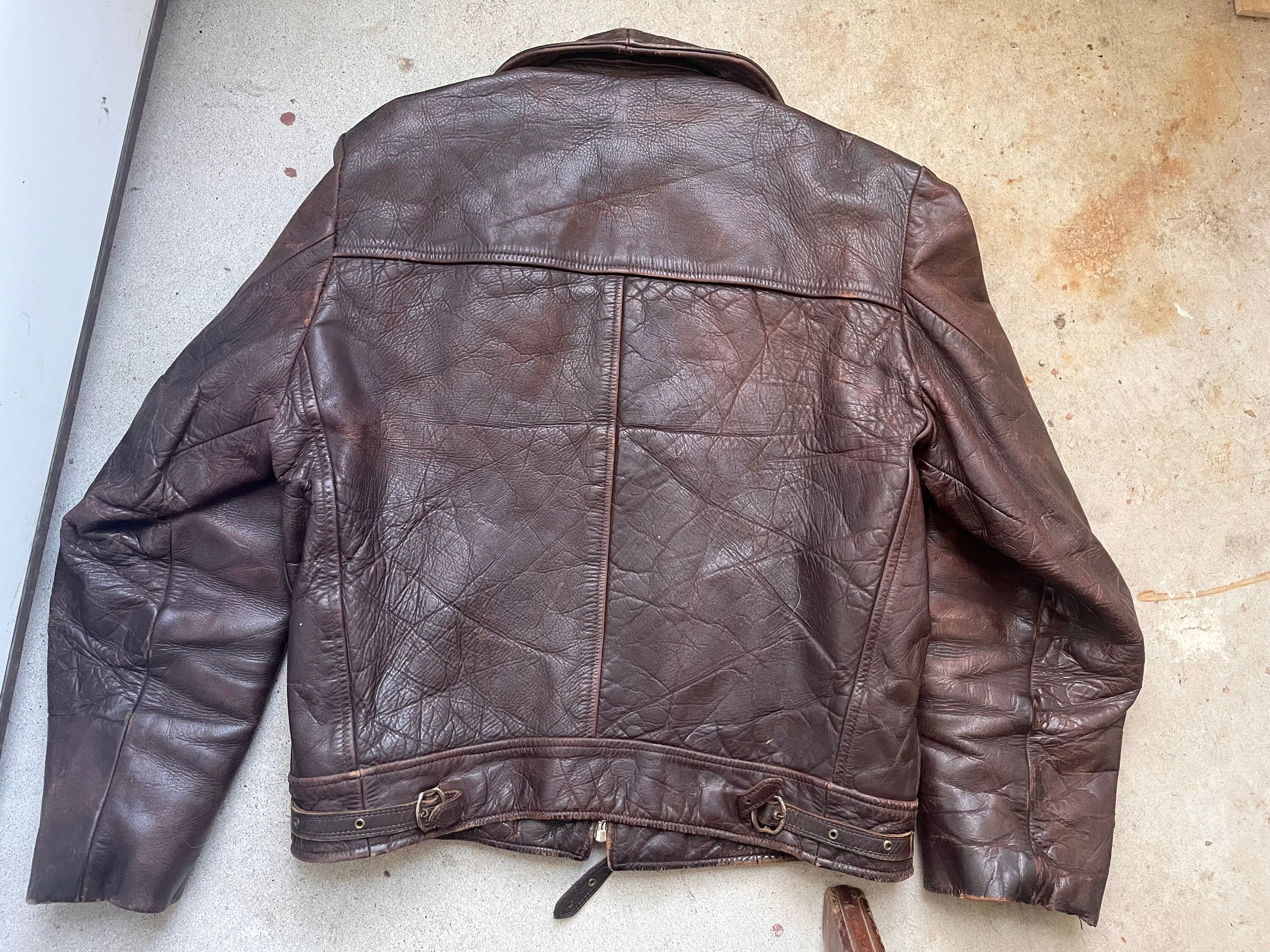 40s Leather Jacket Luftwaffe WWII Army Moto French Cyclist Hartman ...