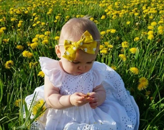 Yellow Bees Nylon Headband. Baby Bow Bees. Nylon Baby | Etsy