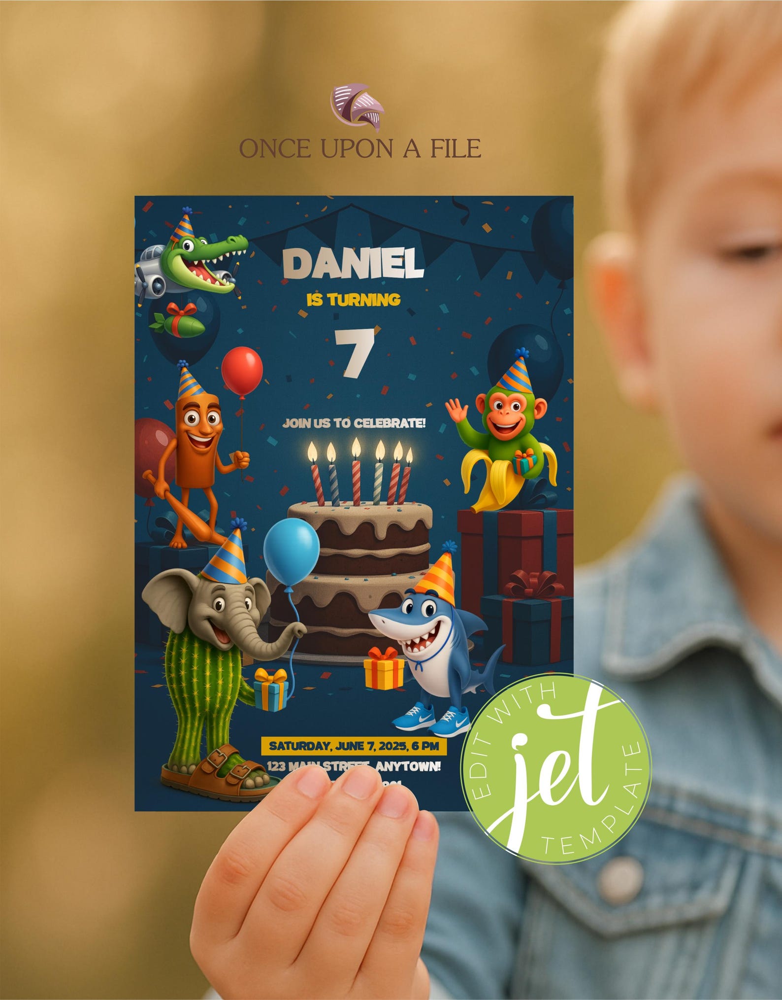 Funny Brainrot Cartoon Birthday Invitation: Editable Kids Party Evite ...