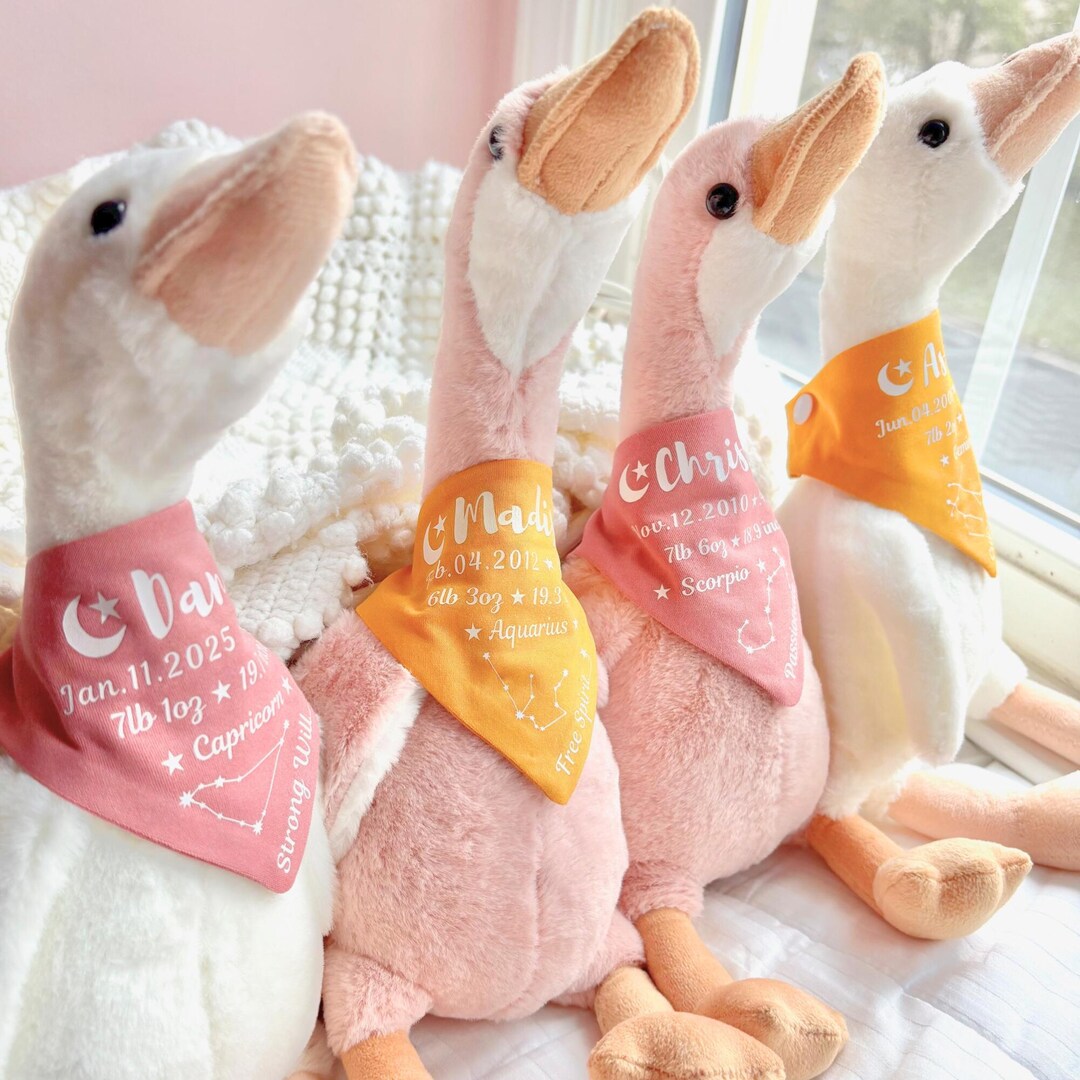 Personalized Goose or Duck Plush Toy for Babies & Kids, Custom Stuffed ...