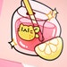 Pink Lemonade | Kawaii Cat, Cute Summer Drink, Small Art Print - Etsy