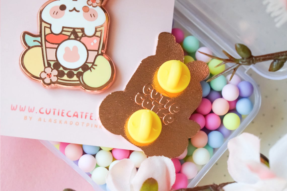 Peach Boba Bunny 1.5 Hard Enamel Pin - Etsy