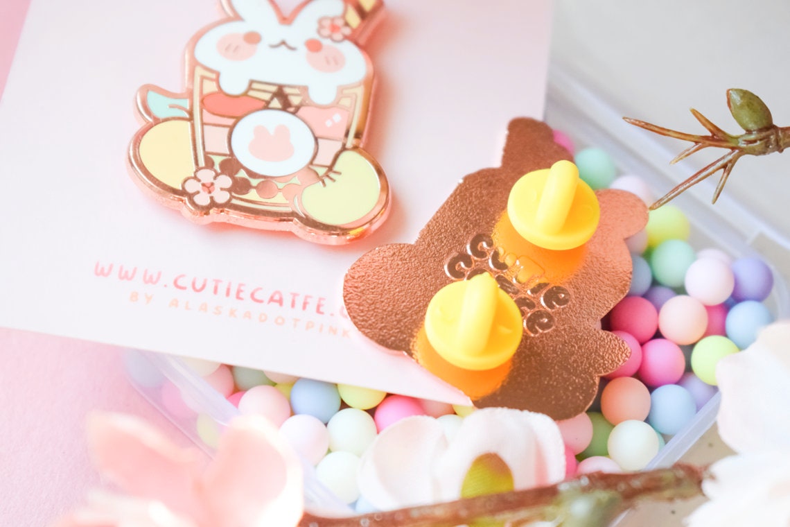Peach Boba Bunny 1.5 Hard Enamel Pin - Etsy