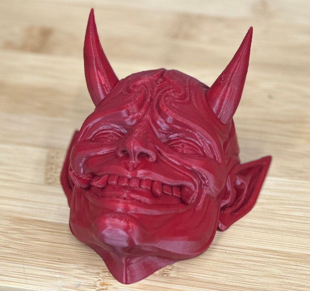 Oni- Devil - 3D Printed Desk or Wall Sculpture - Etsy