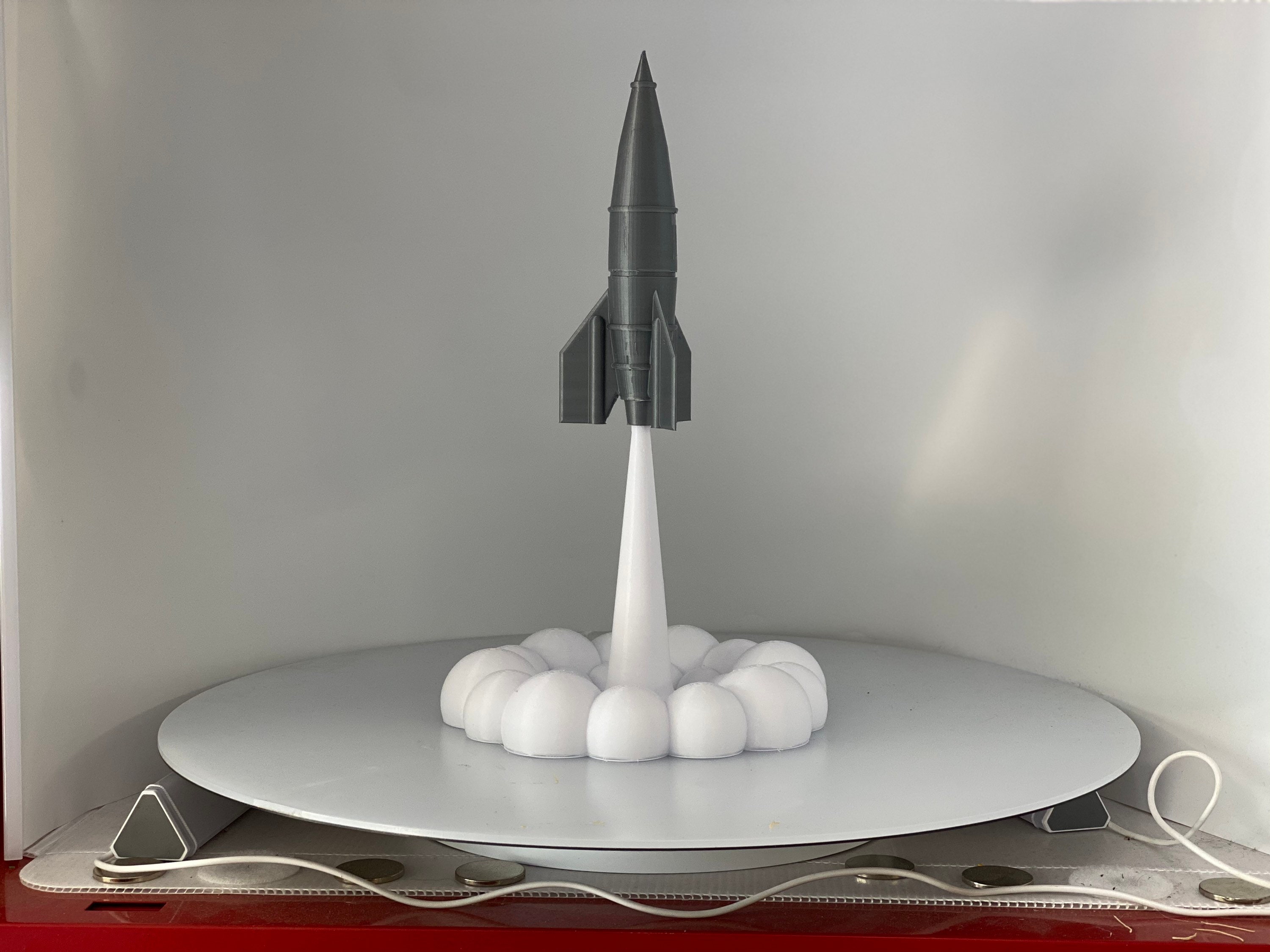 Retro-style 3D Printed Rocket Ship Launch – Desk Toy or Cake Topper - Etsy