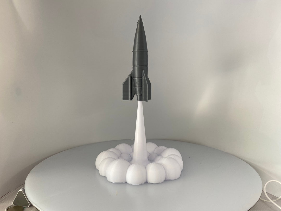 Retro-style 3D Printed Rocket Ship Launch – Desk Toy or Cake Topper - Etsy