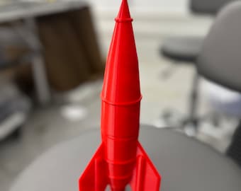 3d Printed Rocket Ship Decor Starship Desk Toy Retro Rocketship ...