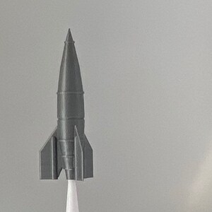 Retro-style 3D Printed Rocket Ship Launch – Desk Toy or Cake Topper - Etsy
