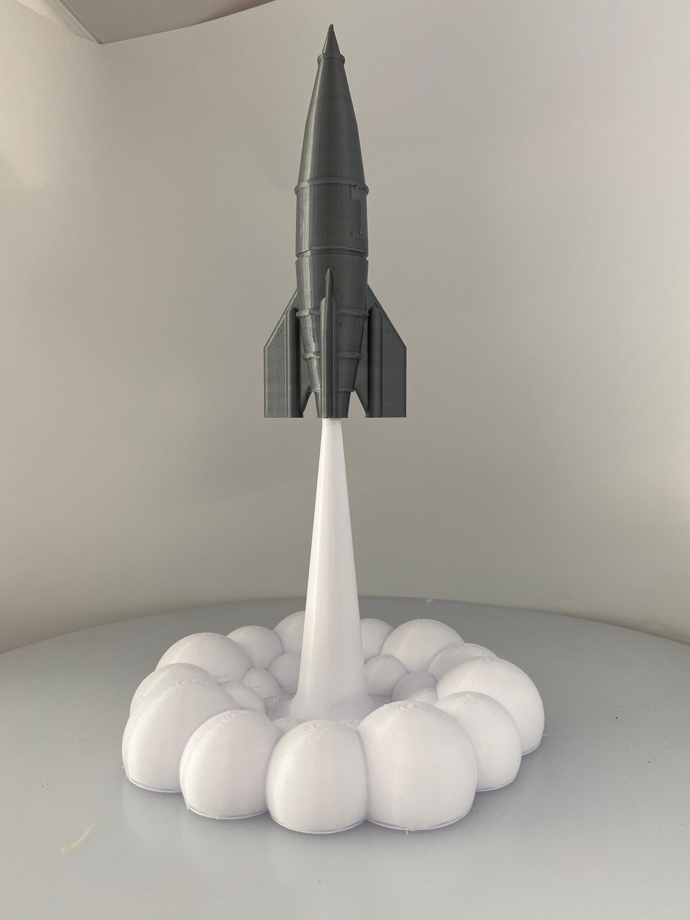 Retro-style 3D Printed Rocket Ship Launch – Desk Toy or Cake Topper - Etsy