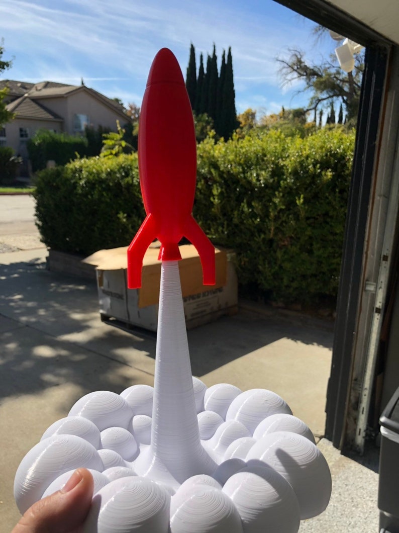 Rocket Ship Blasting off 3D Printed Fully Assembled - Etsy