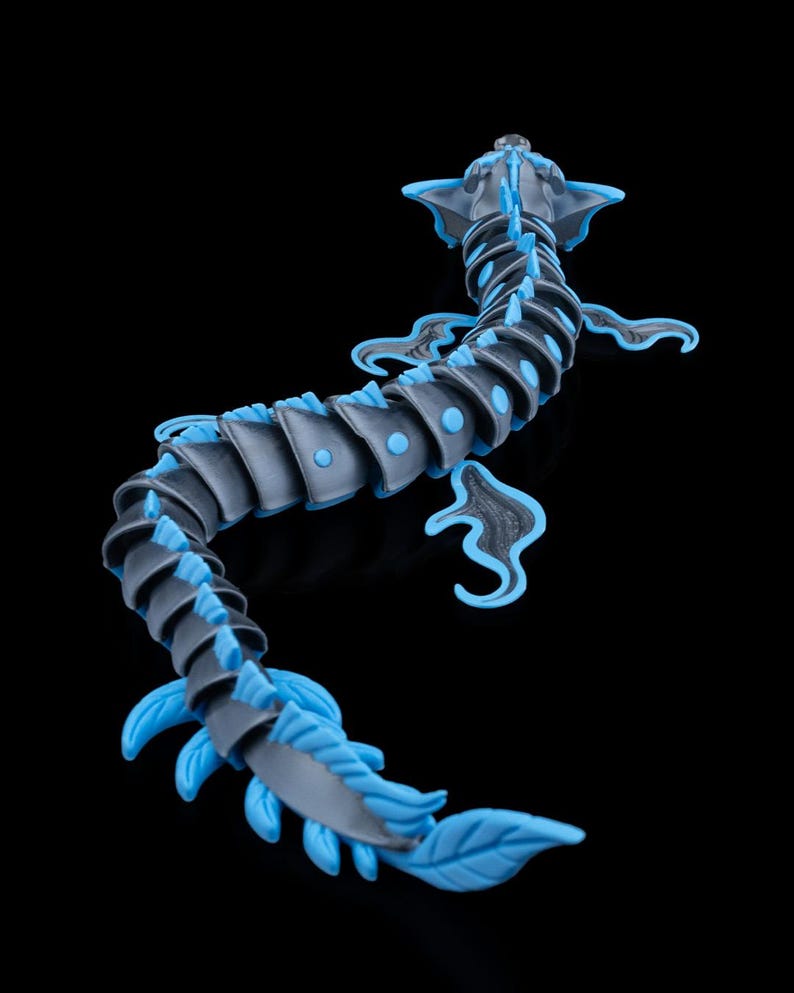 The Abyssal Tide Serpent | Stylized 3D Printed Sea Serpent | Custom Two ...