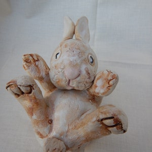 Ceramic Sculpture Playful Rabbit - Etsy