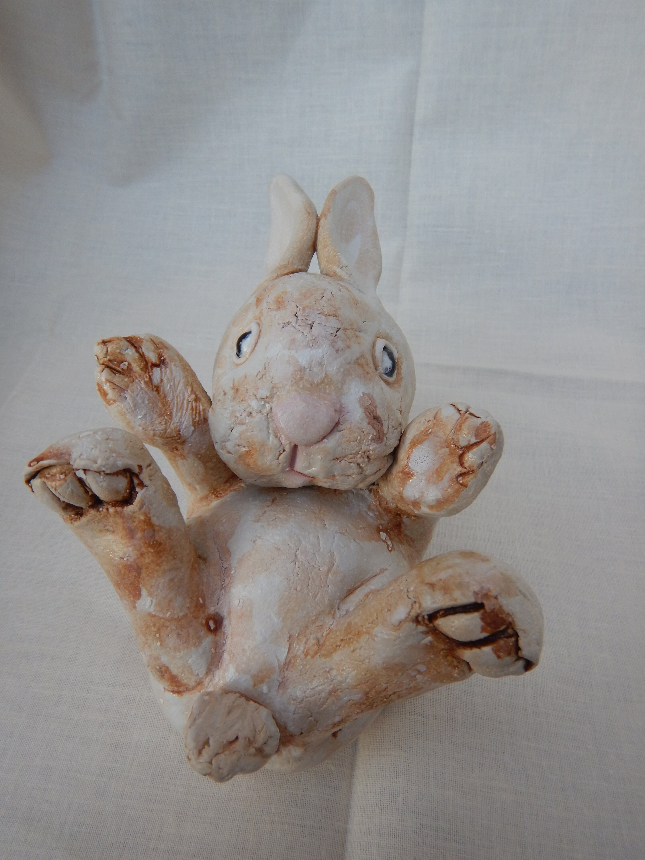 Ceramic Sculpture Playful Rabbit - Etsy