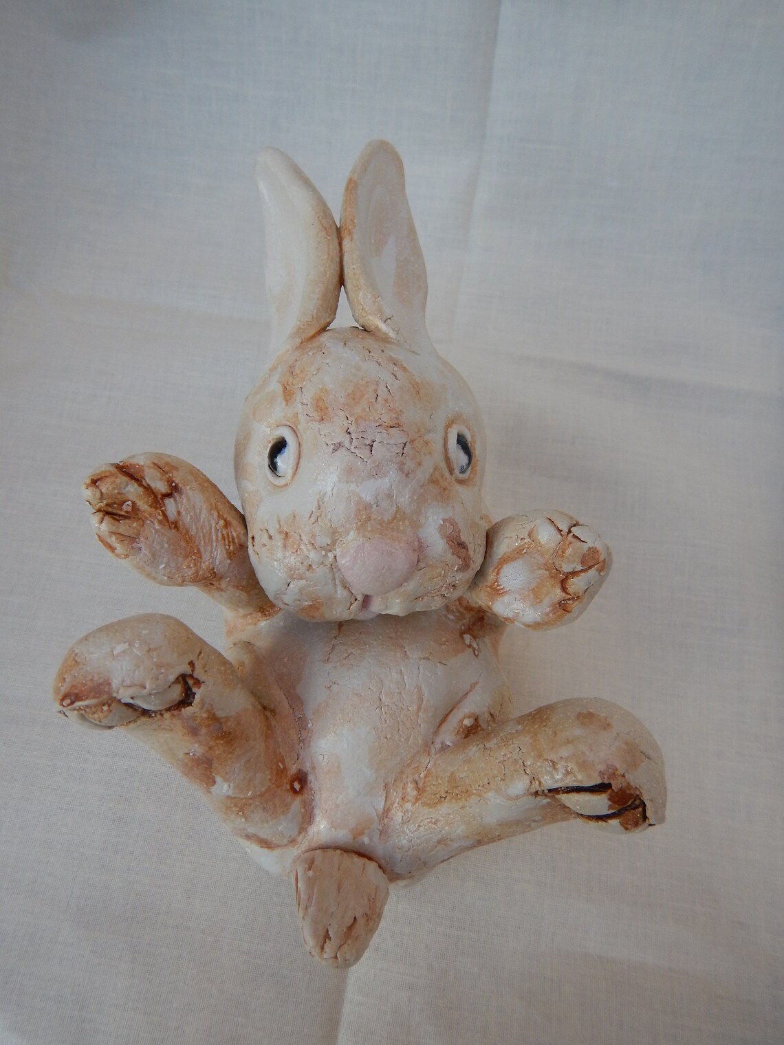 Ceramic Sculpture Playful Rabbit - Etsy