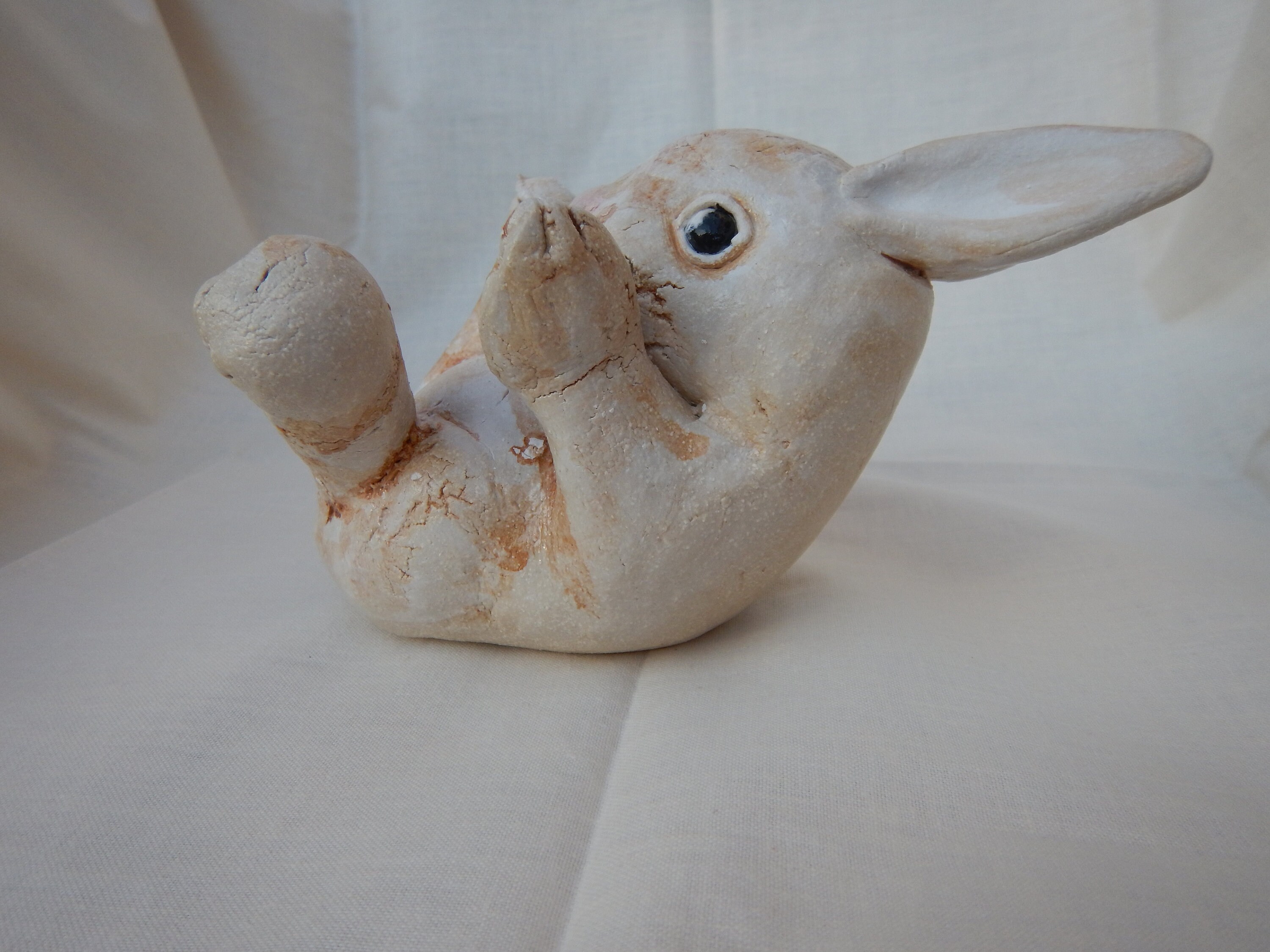 Ceramic Sculpture Playful Rabbit - Etsy