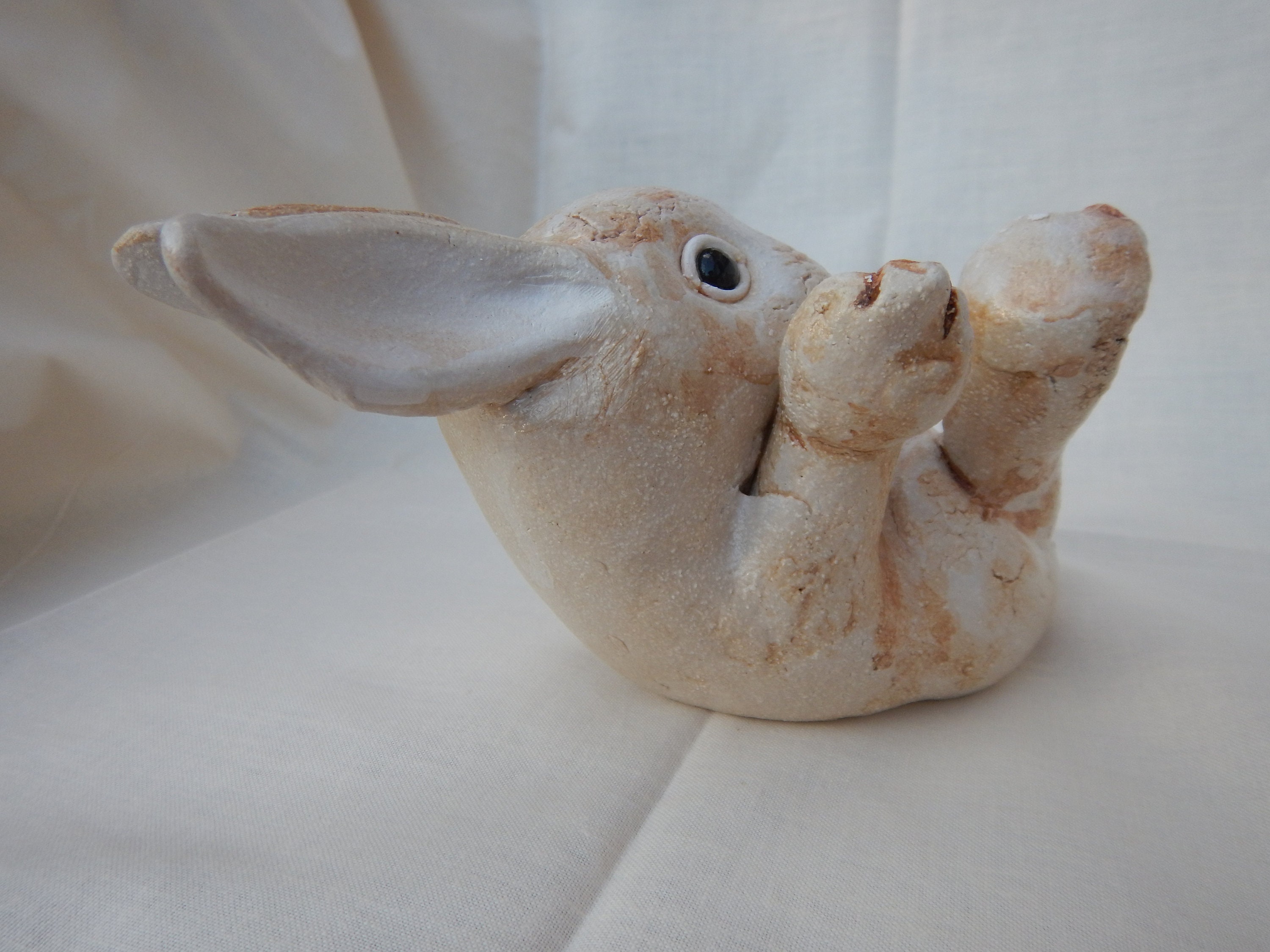 Ceramic Sculpture Playful Rabbit - Etsy