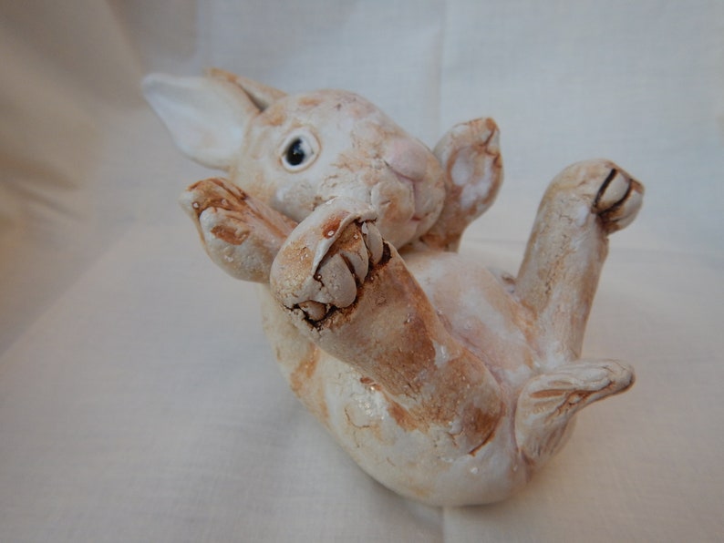 Ceramic Sculpture Playful Rabbit - Etsy