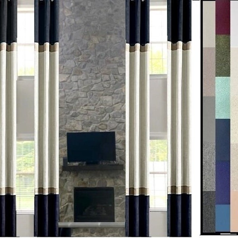Color Block Curtains - Etsy