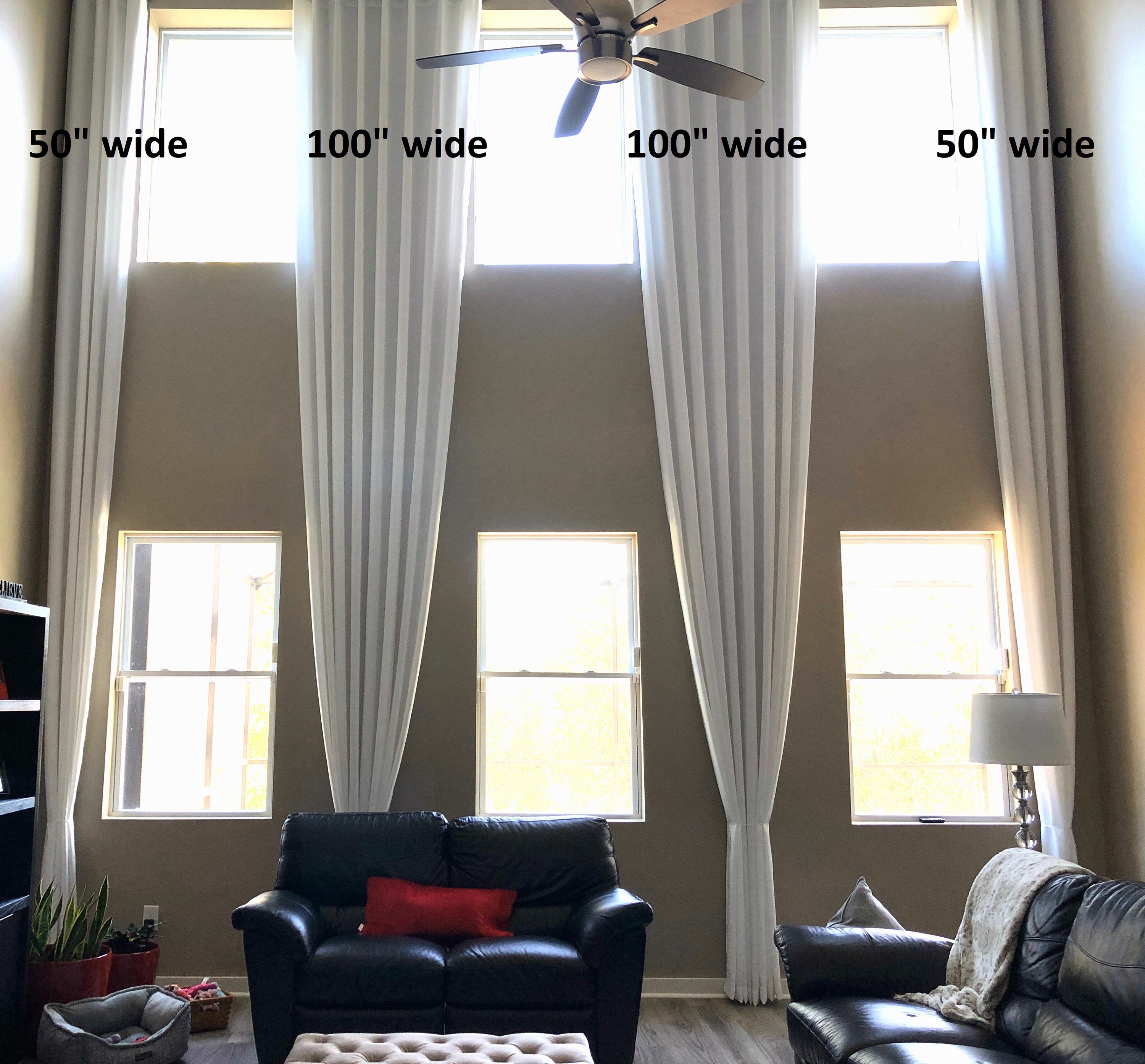 Extra long natural linen curtains drapes custom made 10 12 13 | Etsy