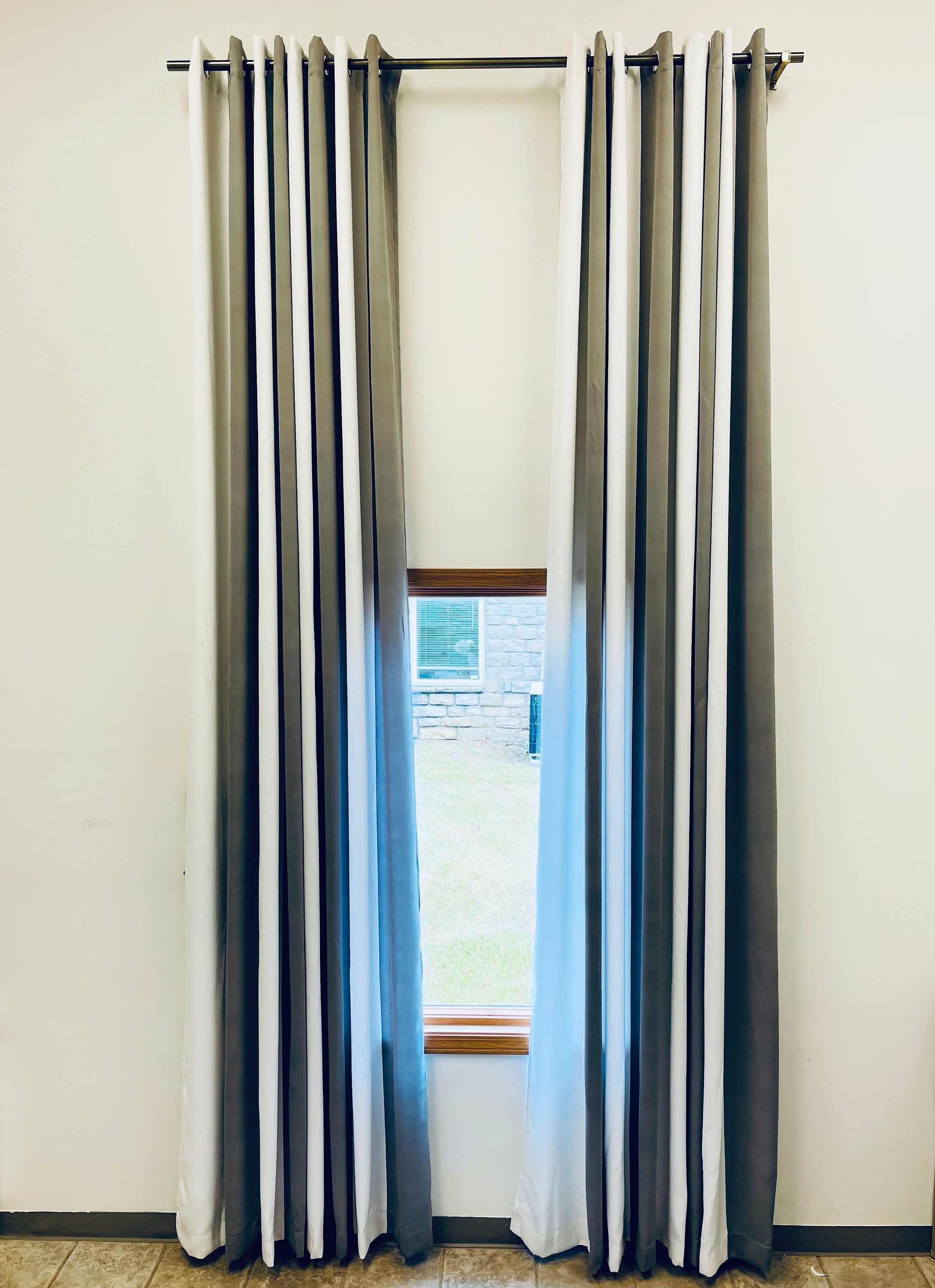 Extra Long Curtains With Stripes 8-20 Ft Length .custom Made - Etsy