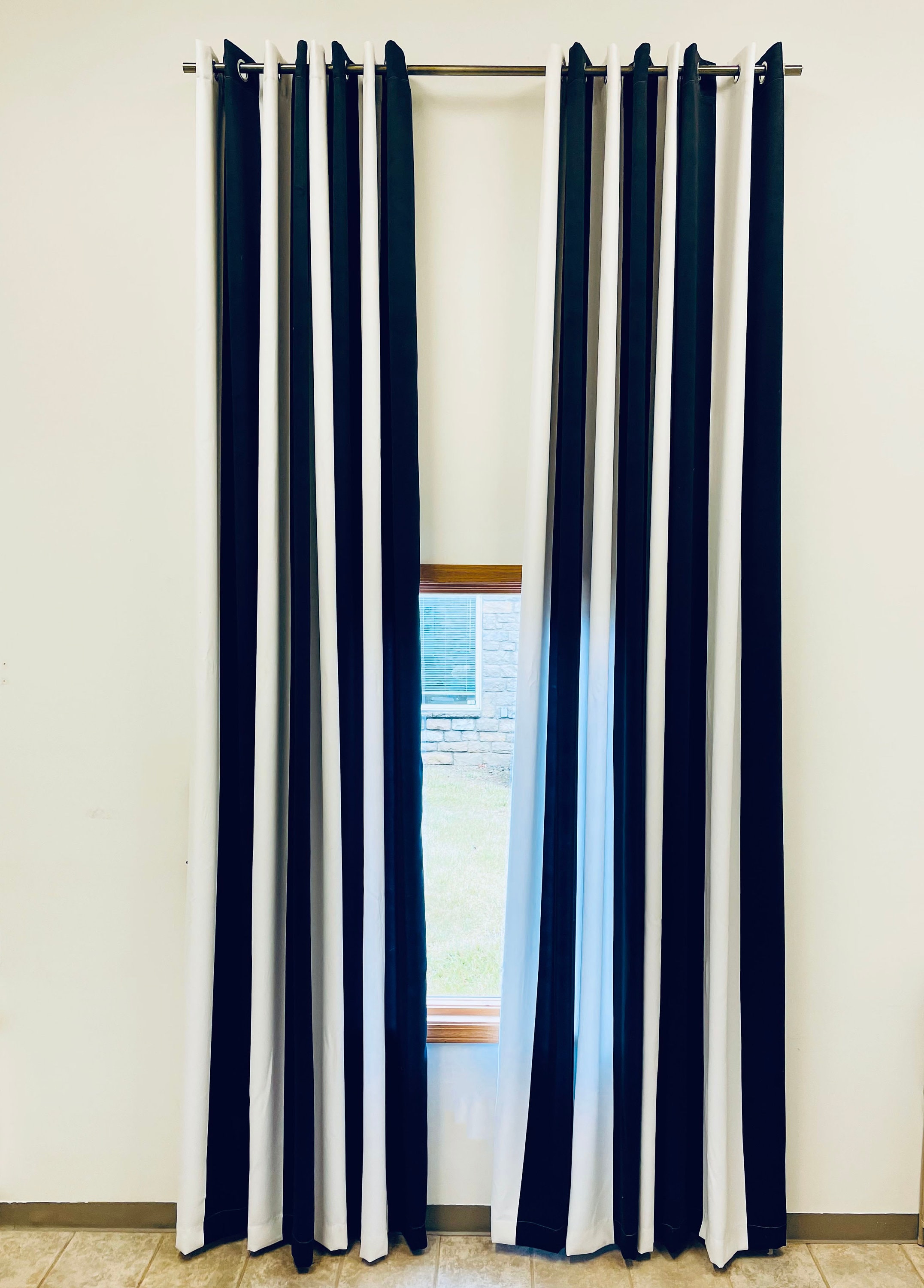 Extra Long Curtains With Stripes 8-20 Ft Length .custom Made Drapes ...