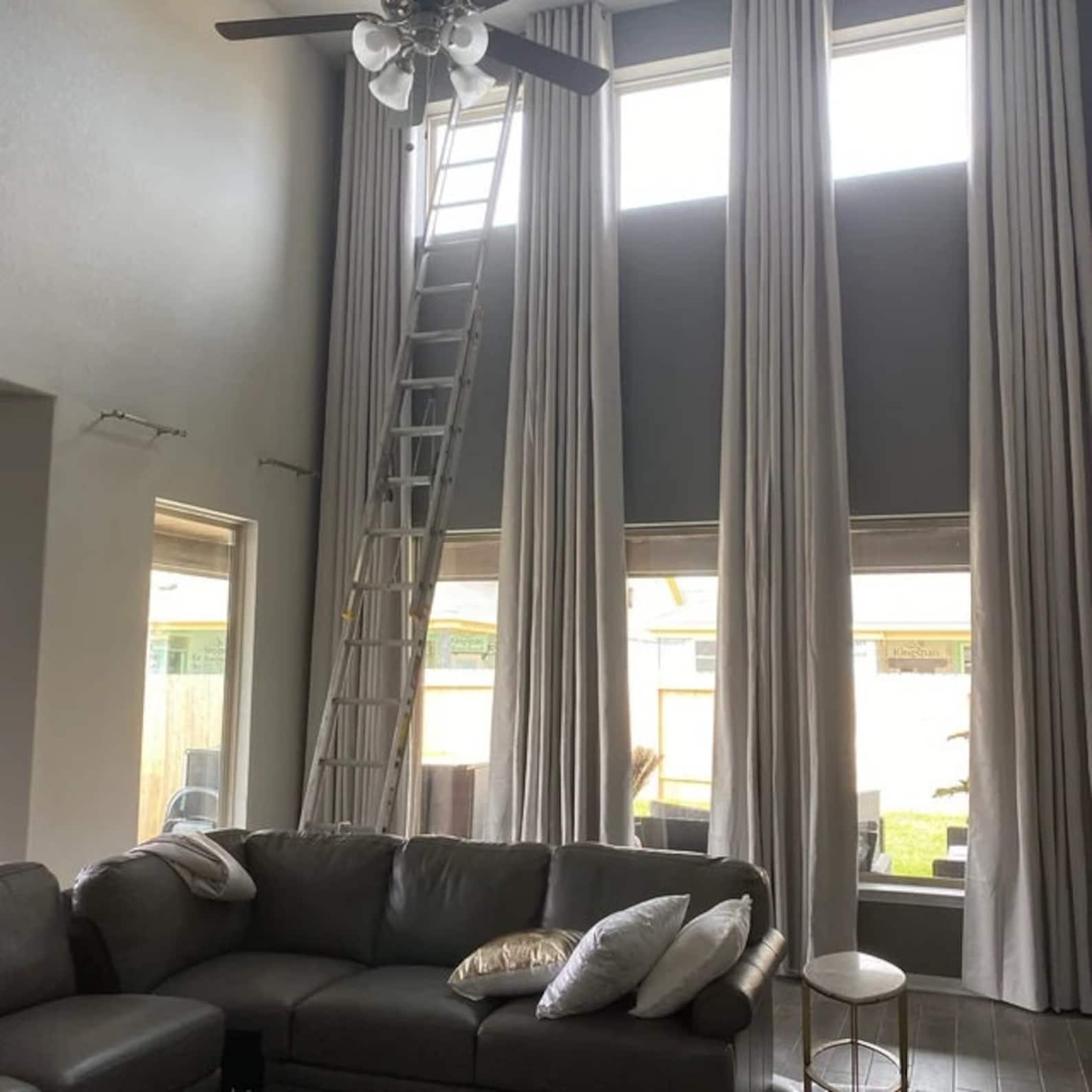 100 % Blackout Extra Long Linen Curtains Custom Made 9-24 Feet - Etsy