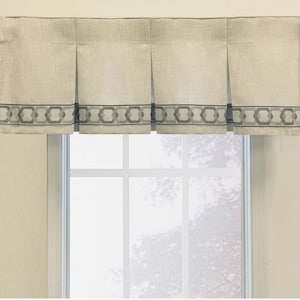Valance With 3 Inverted Pleats. With Trim and Back Tabs. Luxury Linen ...