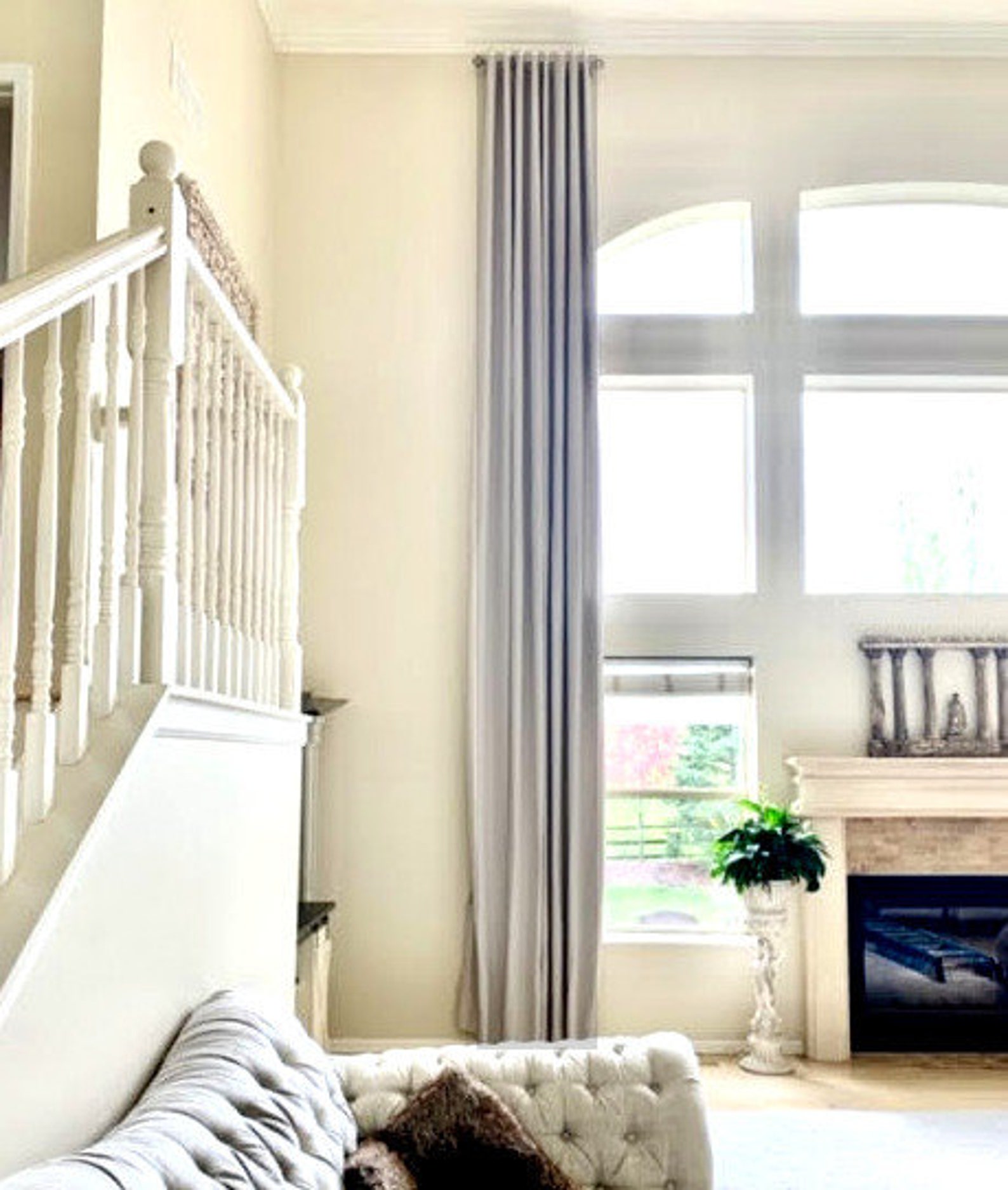 Extra Long Faux Velvet Curtain (1 Panel) With Grommet Top 8-24 Ft Long ...