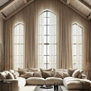 Angled Curtains for Vault Apex Ceiling. Any Fabric Color. Custom Made ...