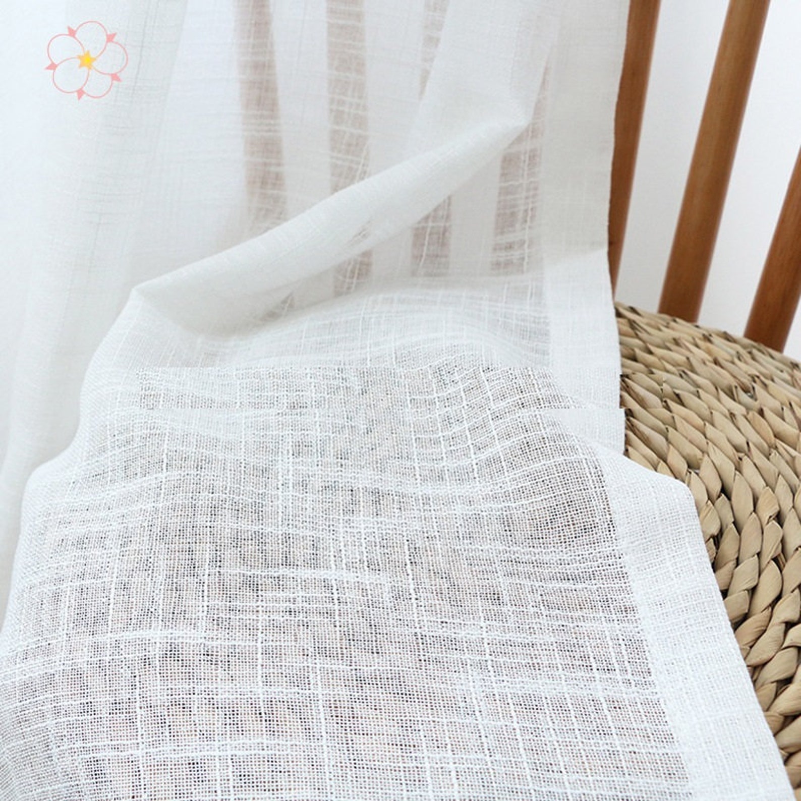 Extra Long Sheer Linen White Curtains With Double Pinch Pleat Top.18-24 ...