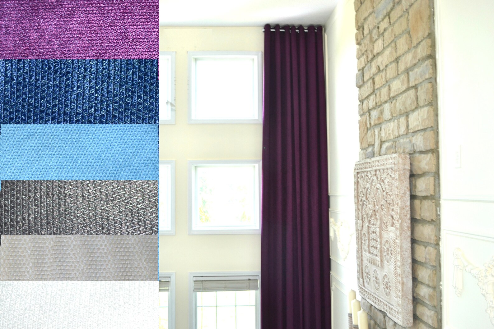 Extra Long Faux Velvet Curtain (1 Panel) With Grommet Top 8-24 Ft Long ...