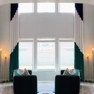 Color Block Curtains (2 Panels) With Diagonal Stripes Custom Made . Any ...