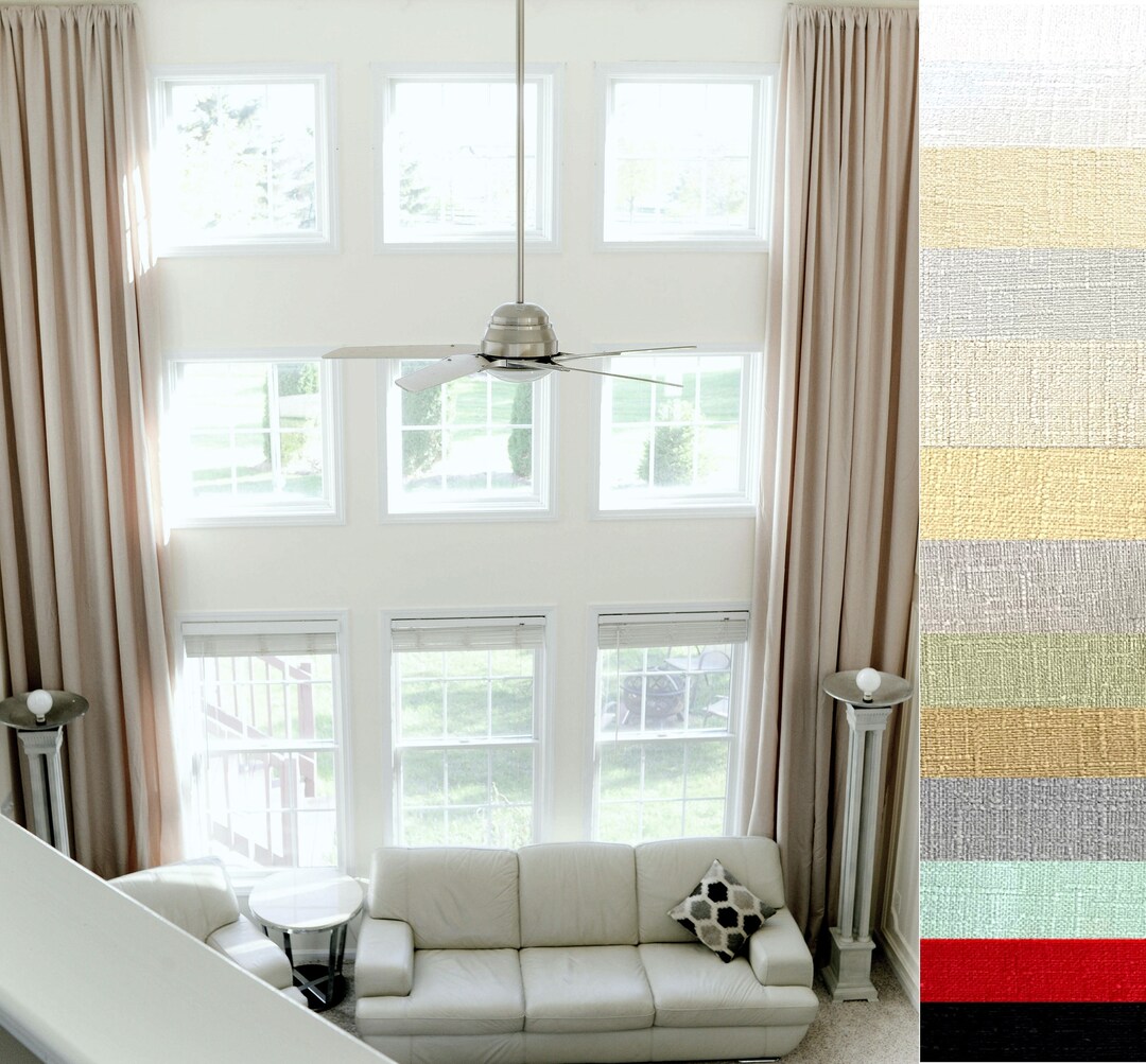 Polyester Look Like Linen Curtains. 8-30 Ft Long. 50 or - Etsy