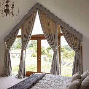 Angled Curtains for Vault Apex Ceiling. Any Fabric Color. Custom Made ...