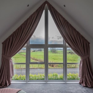 Angled Curtains for Vault Apex Ceiling. Any Fabric Color. Custom Made ...