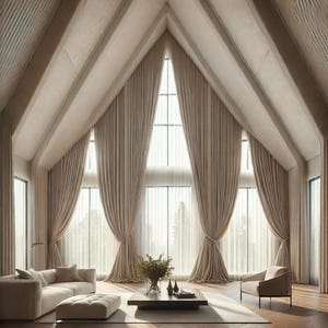 Angled Curtains for Vault Apex Ceiling. Any Fabric Color. Custom Made ...