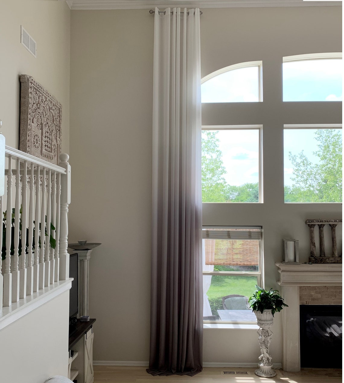 Ombre Sheer Chiffon Curtains Drapes Extra Long 10-20 Ft for - Etsy