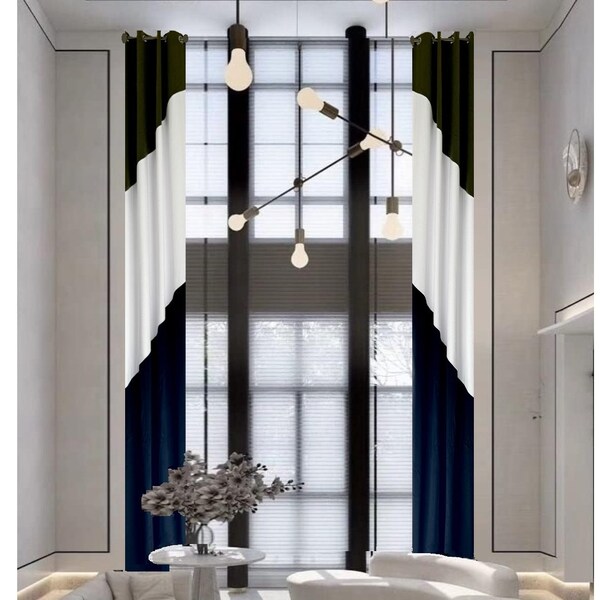 Color Block Curtains - Etsy