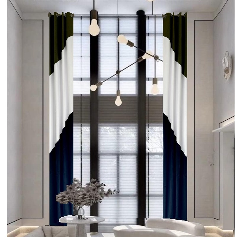Color Block Curtains - Etsy