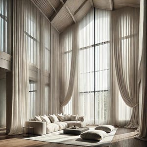 Angled Curtains for Vault Apex Ceiling. Any Fabric Color. Custom Made ...